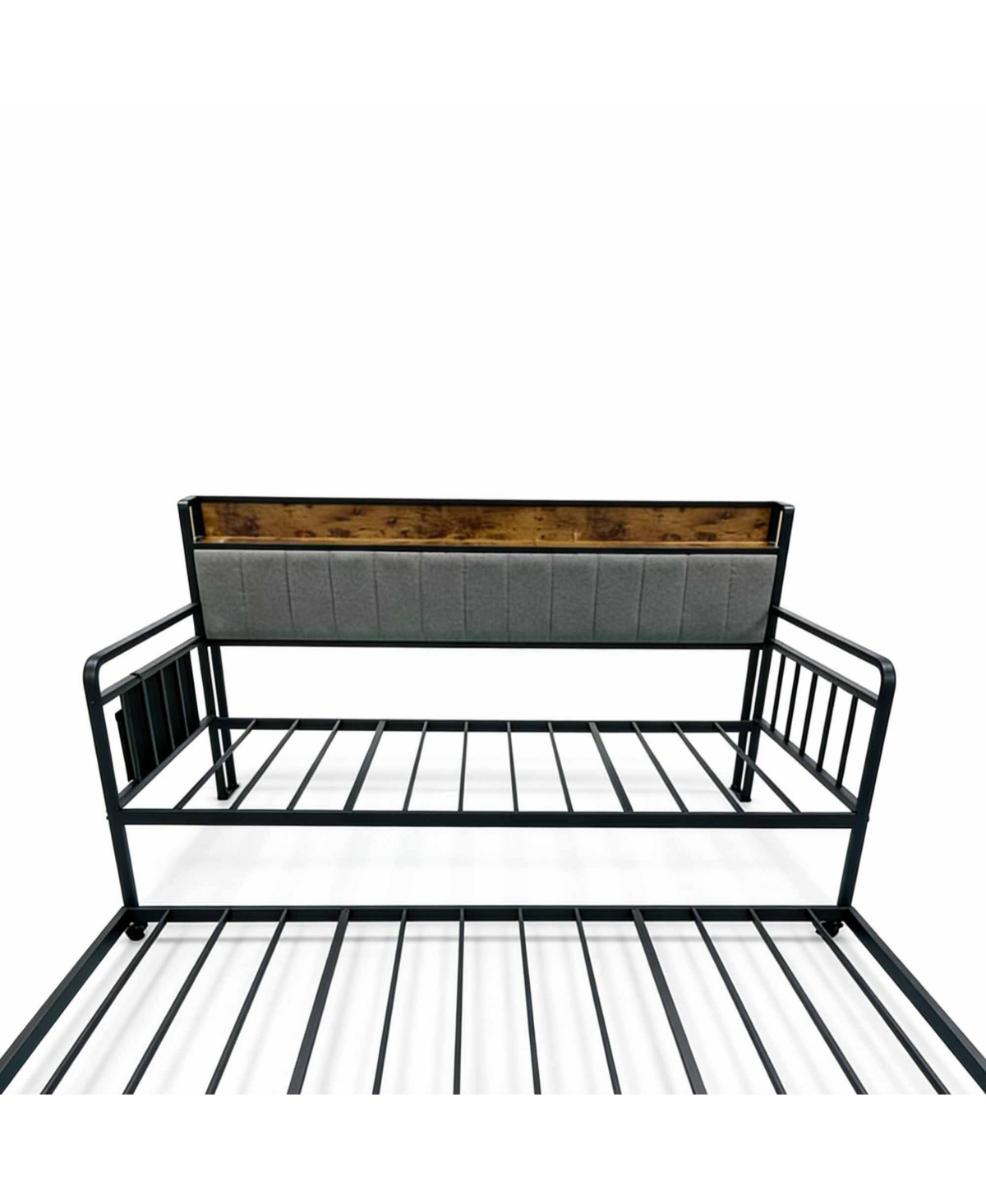 Click here for Homfan Metal Daybed with Trundle Bed - Black prices