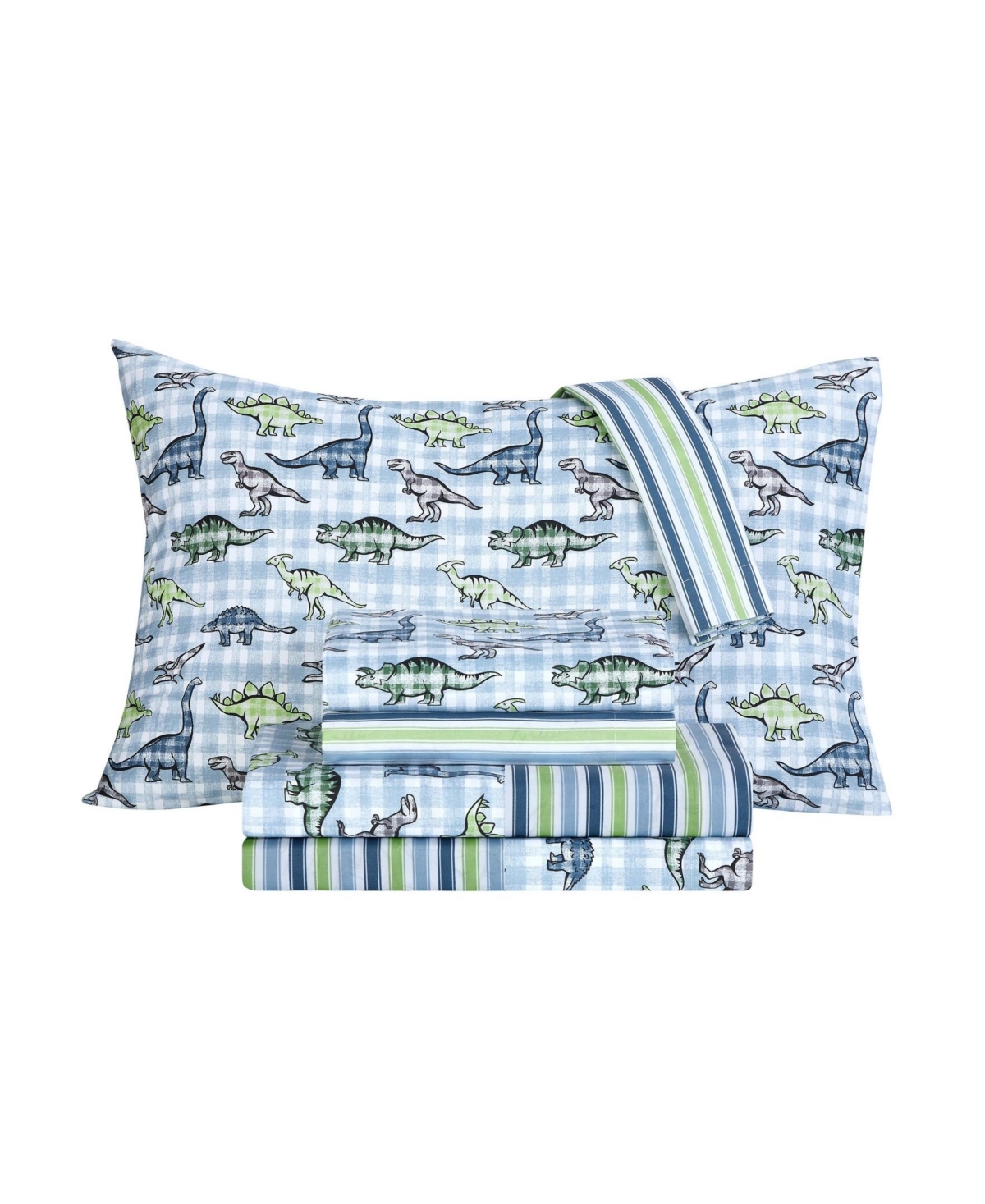 Click here for Turnstyle Dino Check Reversible 4-Pc. Sheet Set  T... prices