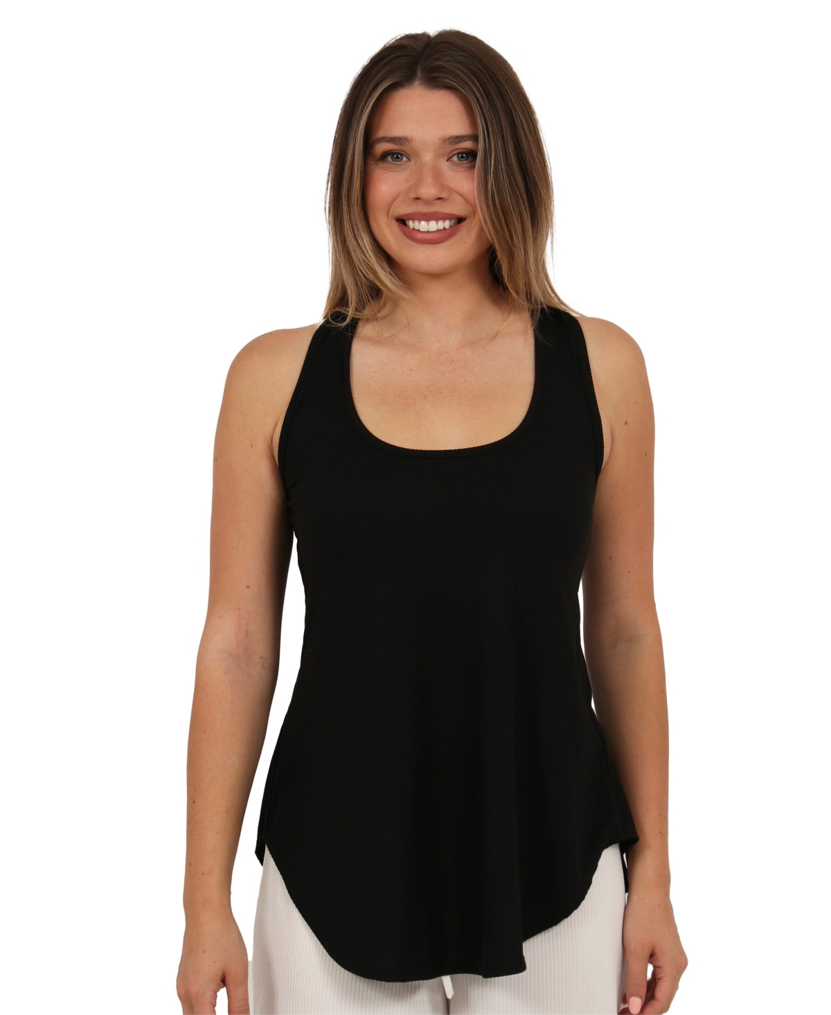 Click here for 24seven Comfort Apparel Womens Ribbed Scoop Neck T... prices