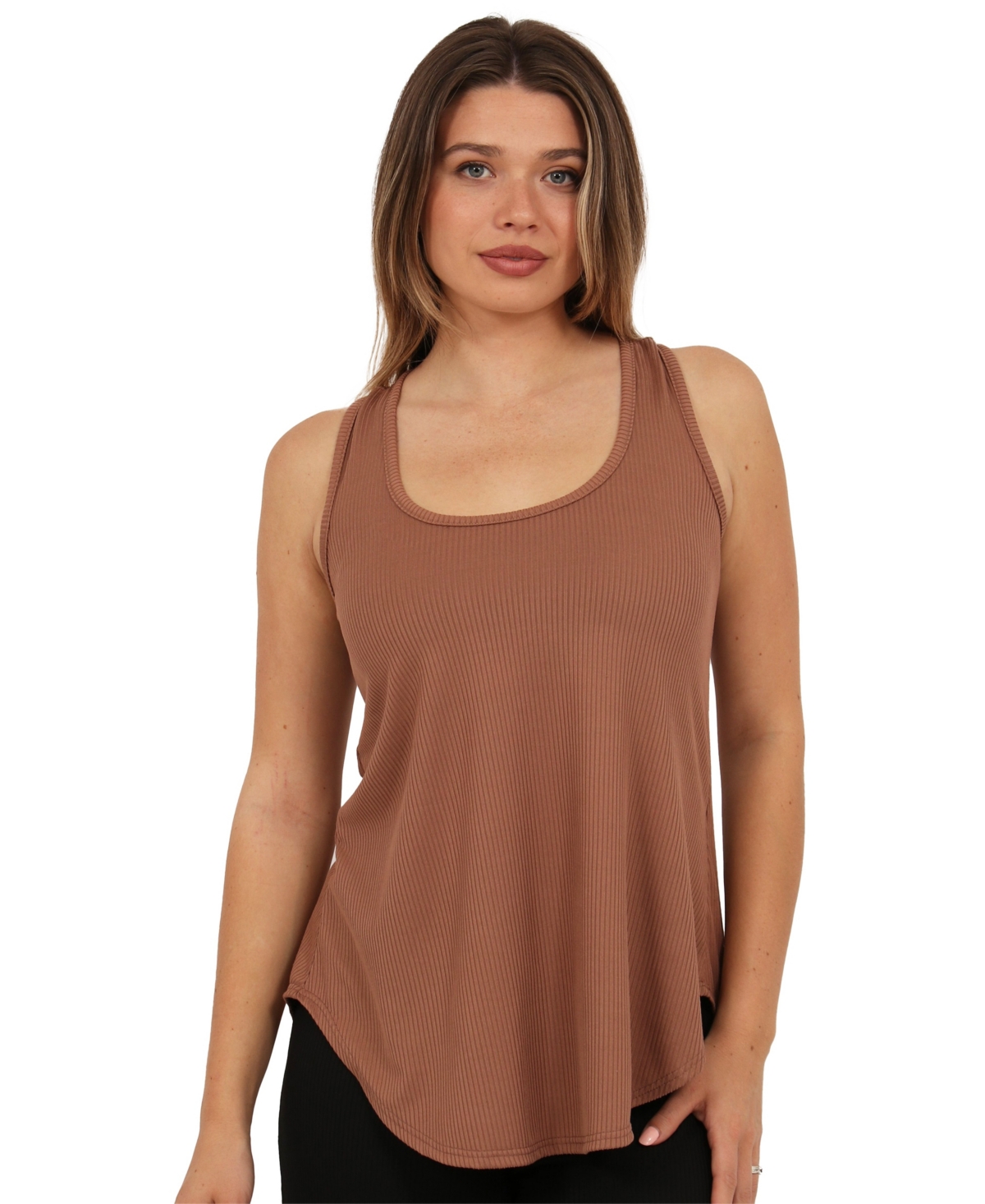 Click here for 24seven Comfort Apparel Womens Ribbed Scoop Neck T... prices