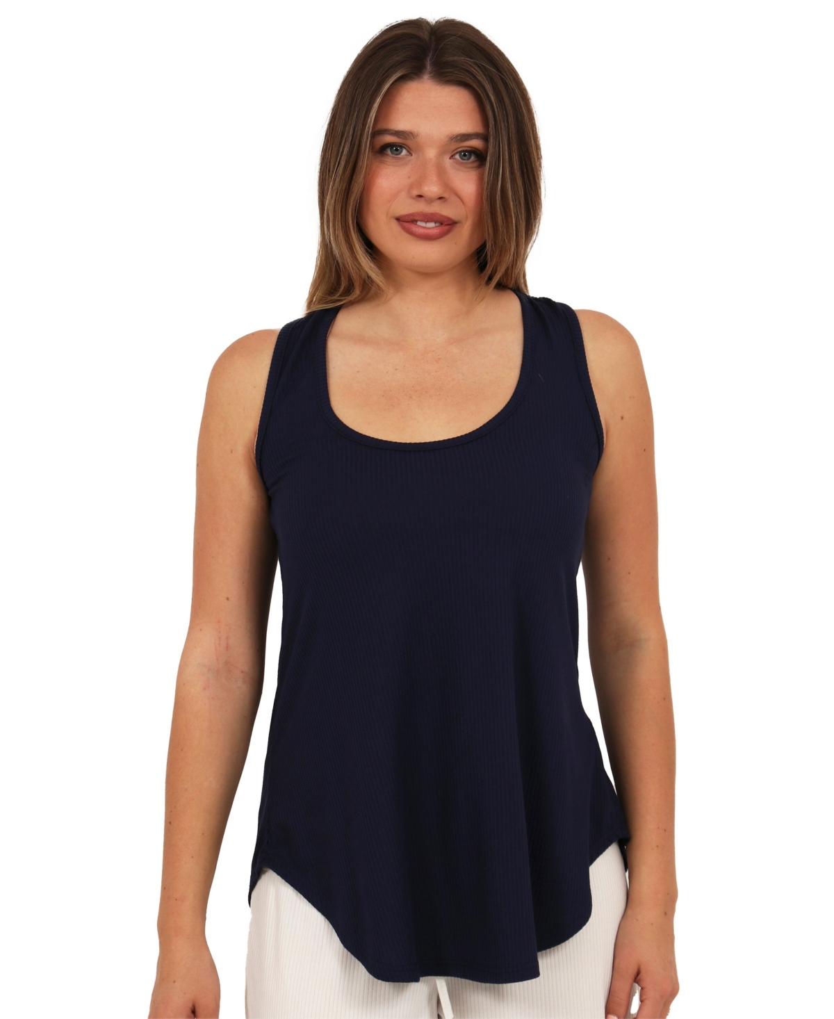 Click here for 24seven Comfort Apparel Womens Ribbed Scoop Neck T... prices