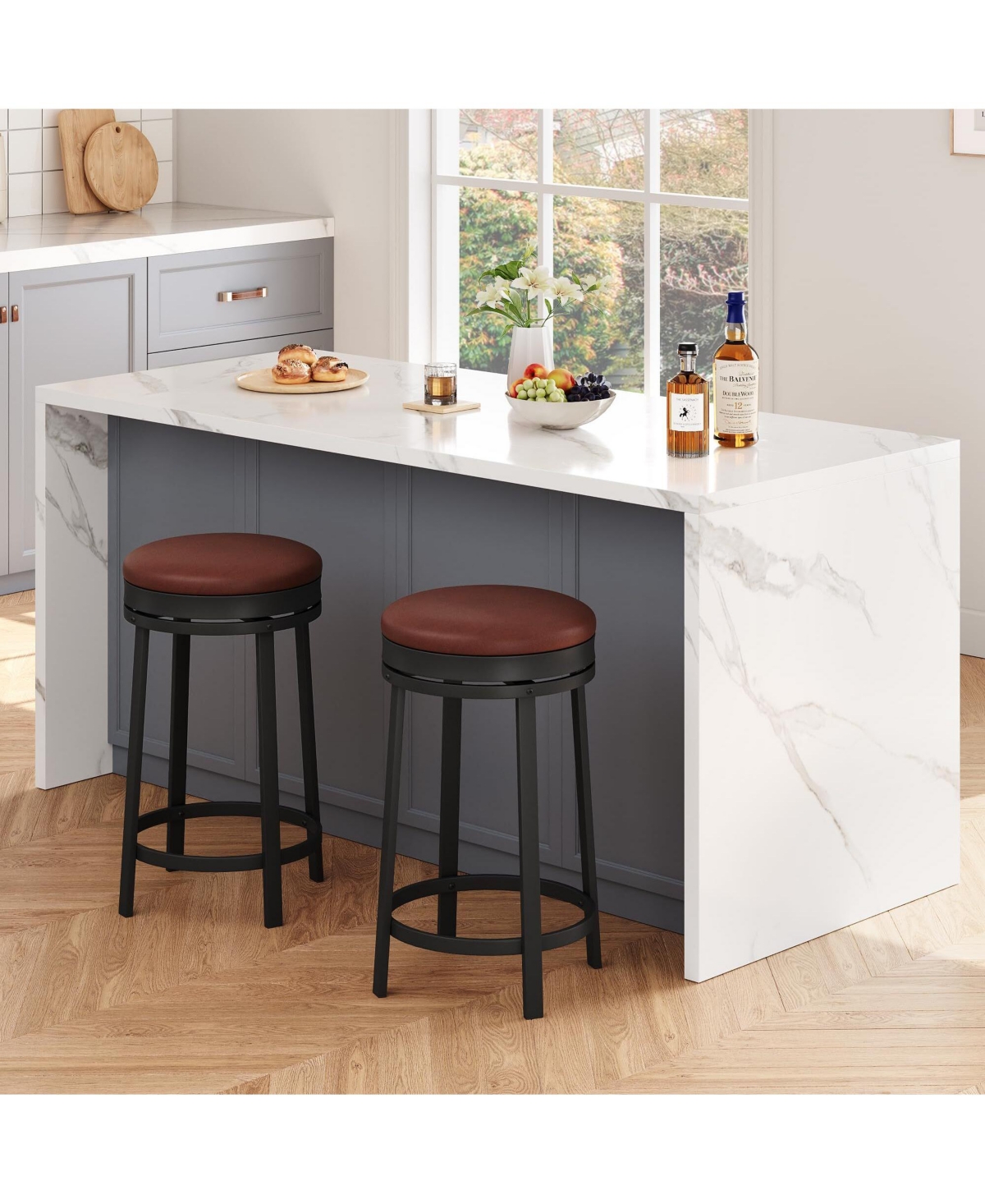 Click here for gaomon Swivel Bar Stools  Counter Height Kitchen B... prices