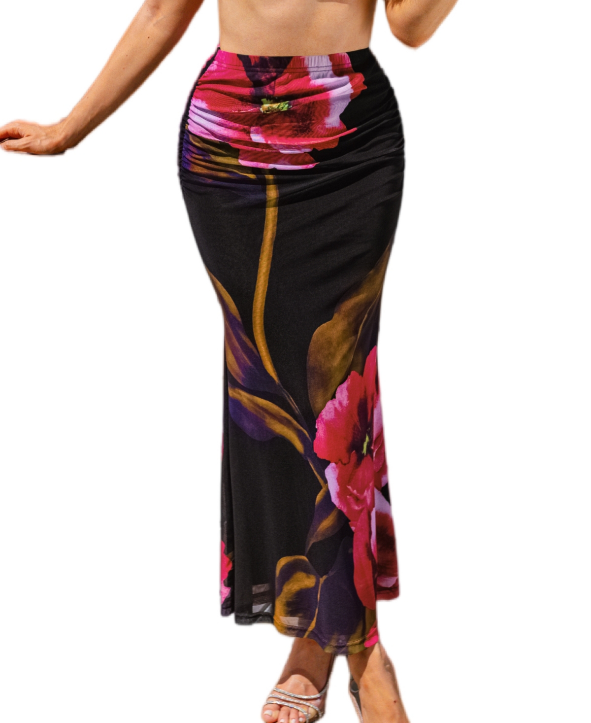 Click here for Cupshe Womens Plot Twist Floral Maxi Skirt - Black prices