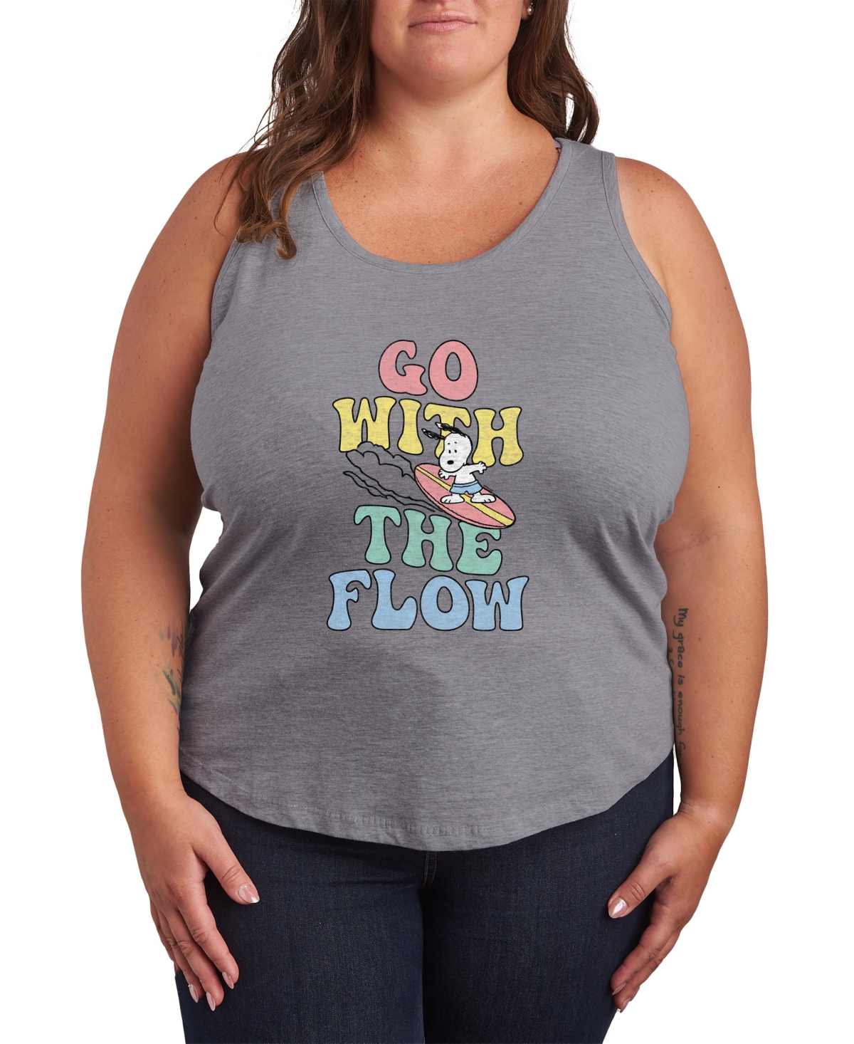 Click here for Hybrid Apparel Plus Size Peanuts Go with the Flow... prices