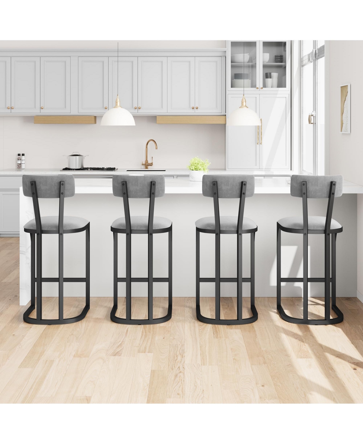 Click here for gaomon Set of 8 Counter Height Metal Bar Stools wi... prices