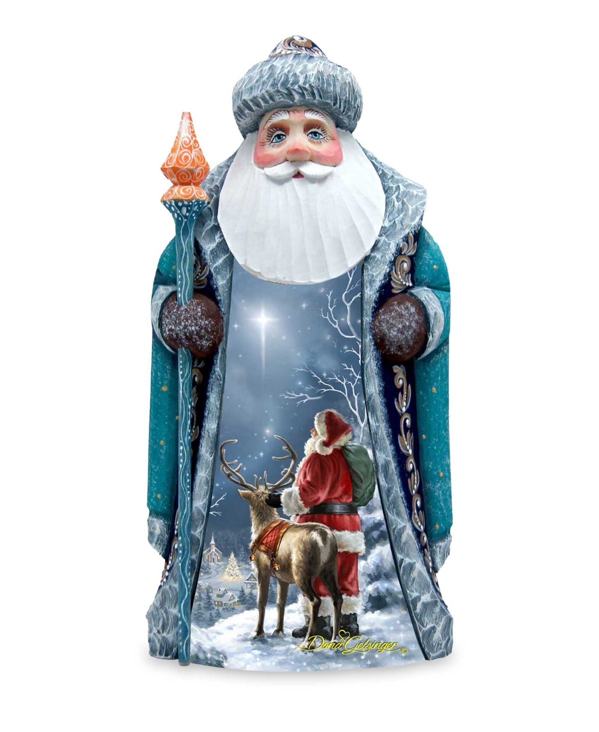 Click here for G.DeBrekht Woodcarved Hand Painted Starry Night Sa... prices