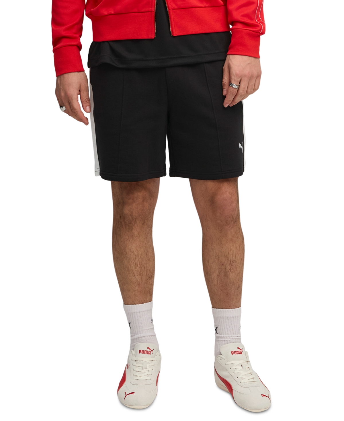 Click here for Puma Mens T7 Tracksuit Regular-Fit Shorts - Puma B... prices