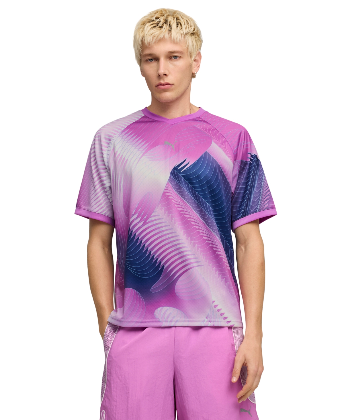 Click here for Puma Mens Printed Crewneck Jersey T-shirts - Mauve... prices