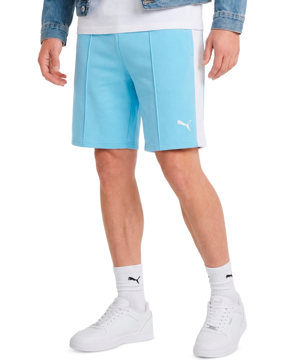 Click here for Puma Mens T7 Tracksuit Regular-Fit Shorts - Vibran... prices