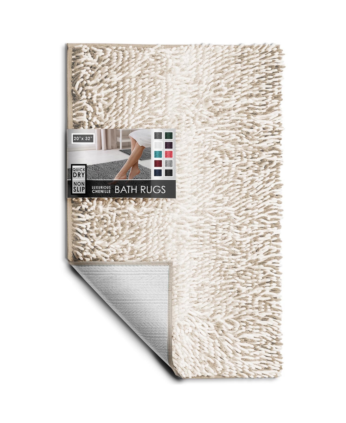 Click here for Ultra-Soft Chenille Bath Rug  Quick-Dry  Machine-W... prices