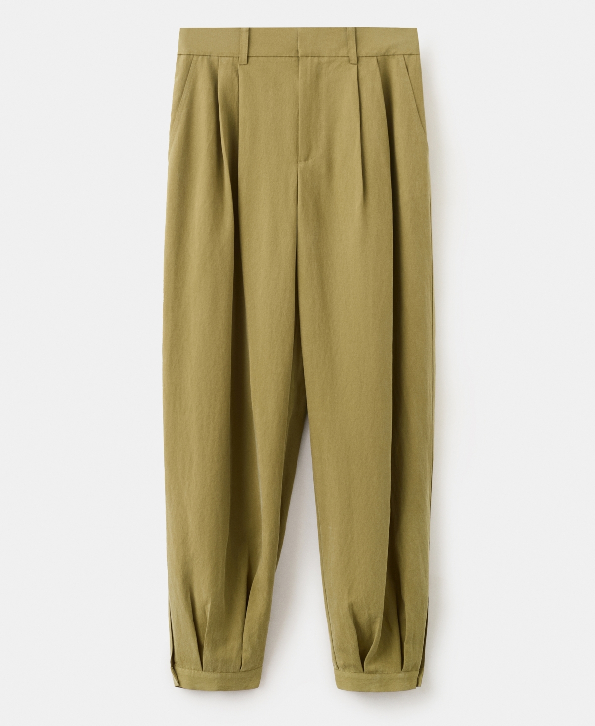 Click here for Mango Womens Lyocell Baggy Pants - Khaki prices