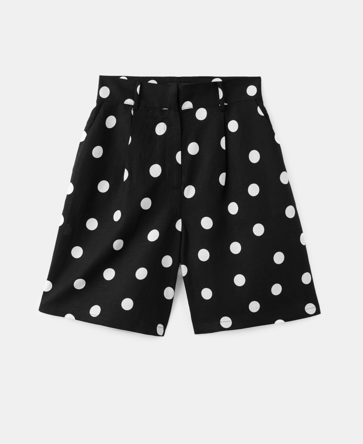 Click here for Mango Womens Lyocell Polka Dot Shorts - Black prices