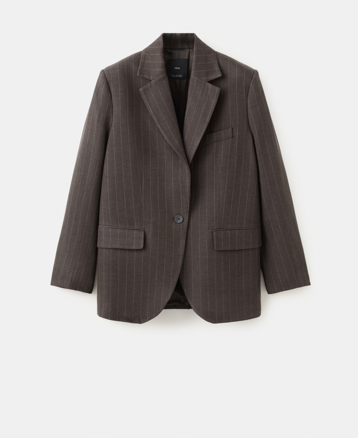 Click here for Mango Womens Pinstripe Suit Blazer - Chocolate prices
