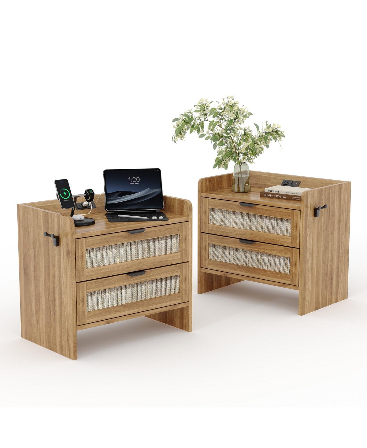 Click here for gaomon Home Set of 2 Boho Nightstands  Engineered... prices
