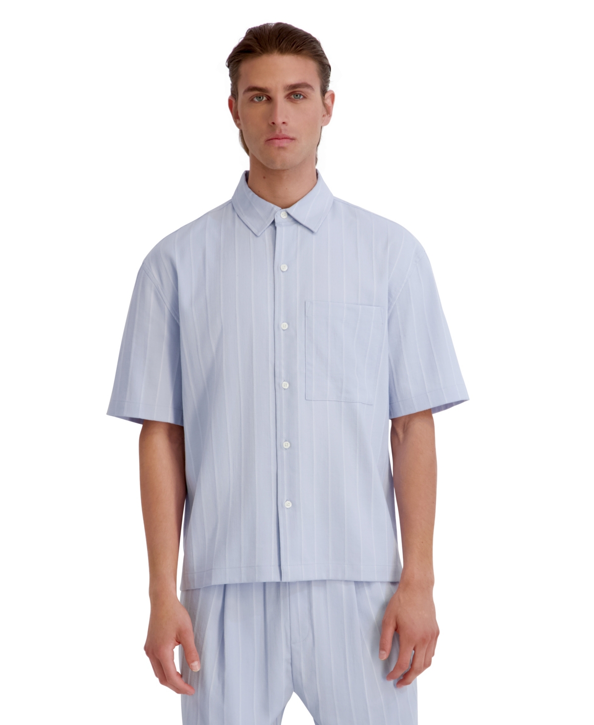 Click here for Karl Lagerfeld Paris Mens Boxy Oversized-Fit Strip... prices