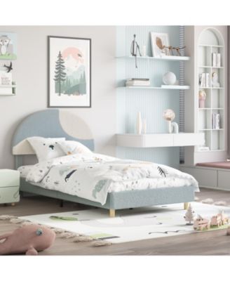 Click here for Homfan Modern Boucle Upholstered Kids Bed Frame Ar... prices
