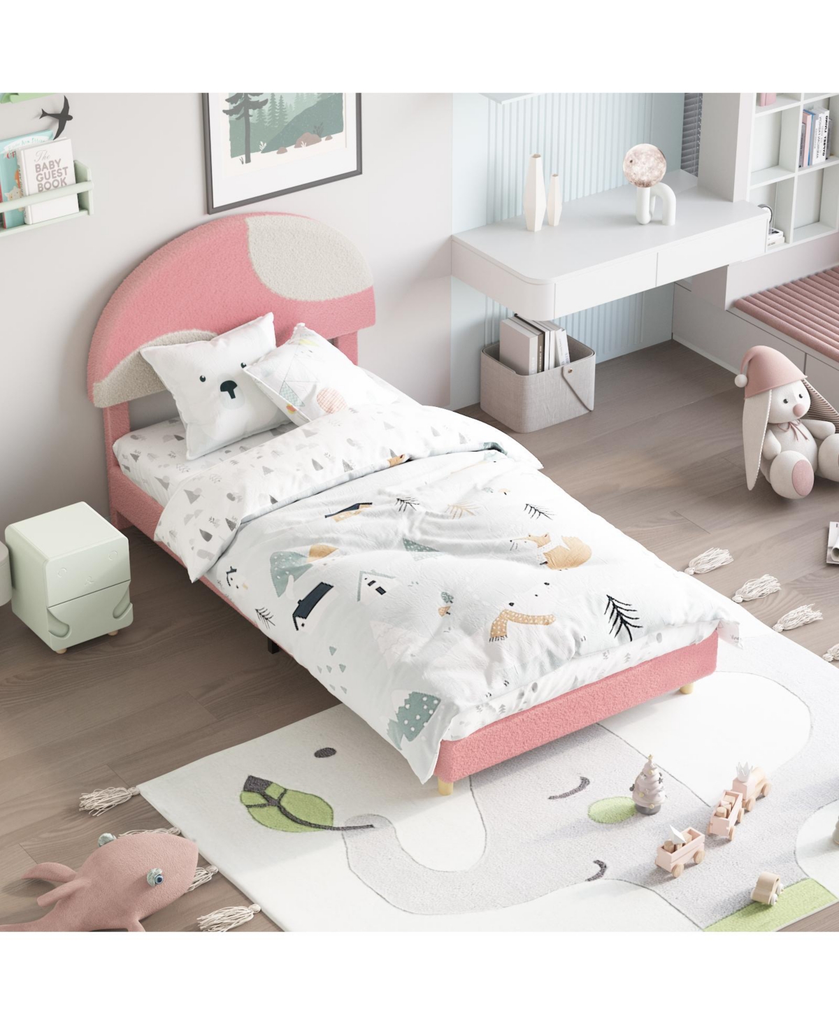 Click here for Homfan Modern Boucle Upholstered Kids Bed Frame -... prices