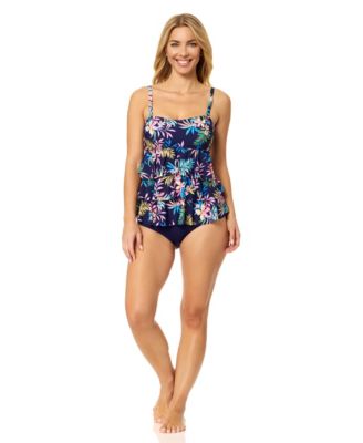 Click here for Island Escape Womens Tiered Printed Tankini Top Hi... prices