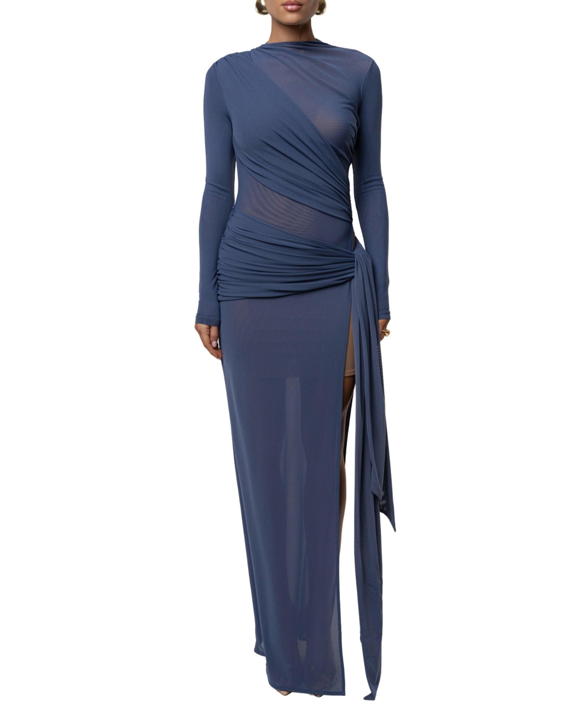 Click here for Jluxlabel Womens Heatwave Mesh Maxi Dress - Navy prices