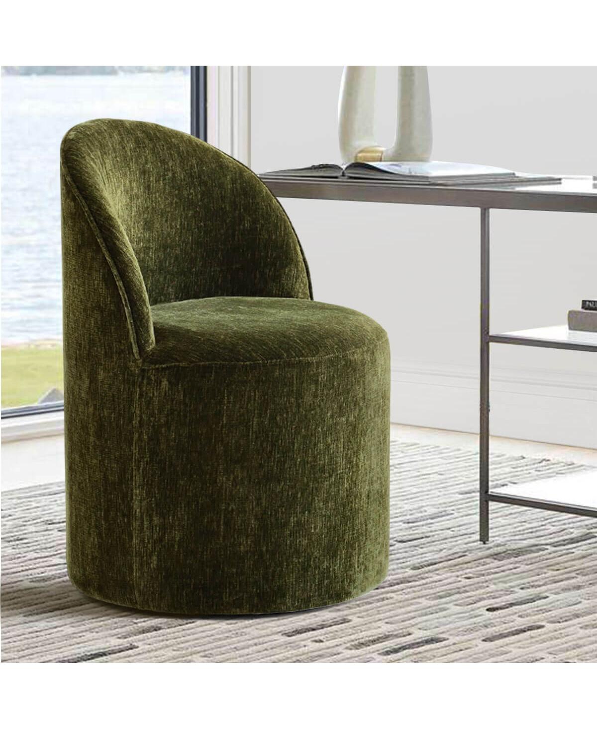 Click here for Maison Boucle Chenille Swivel Office Chair with Ca... prices