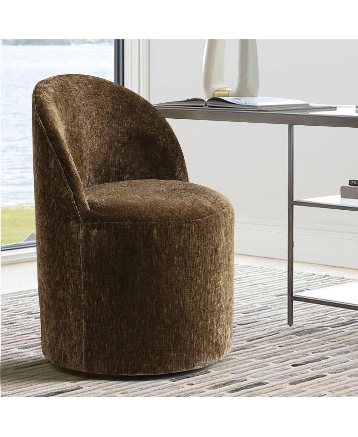 Click here for Maison Boucle Chenille Swivel Office Chair with Ca... prices