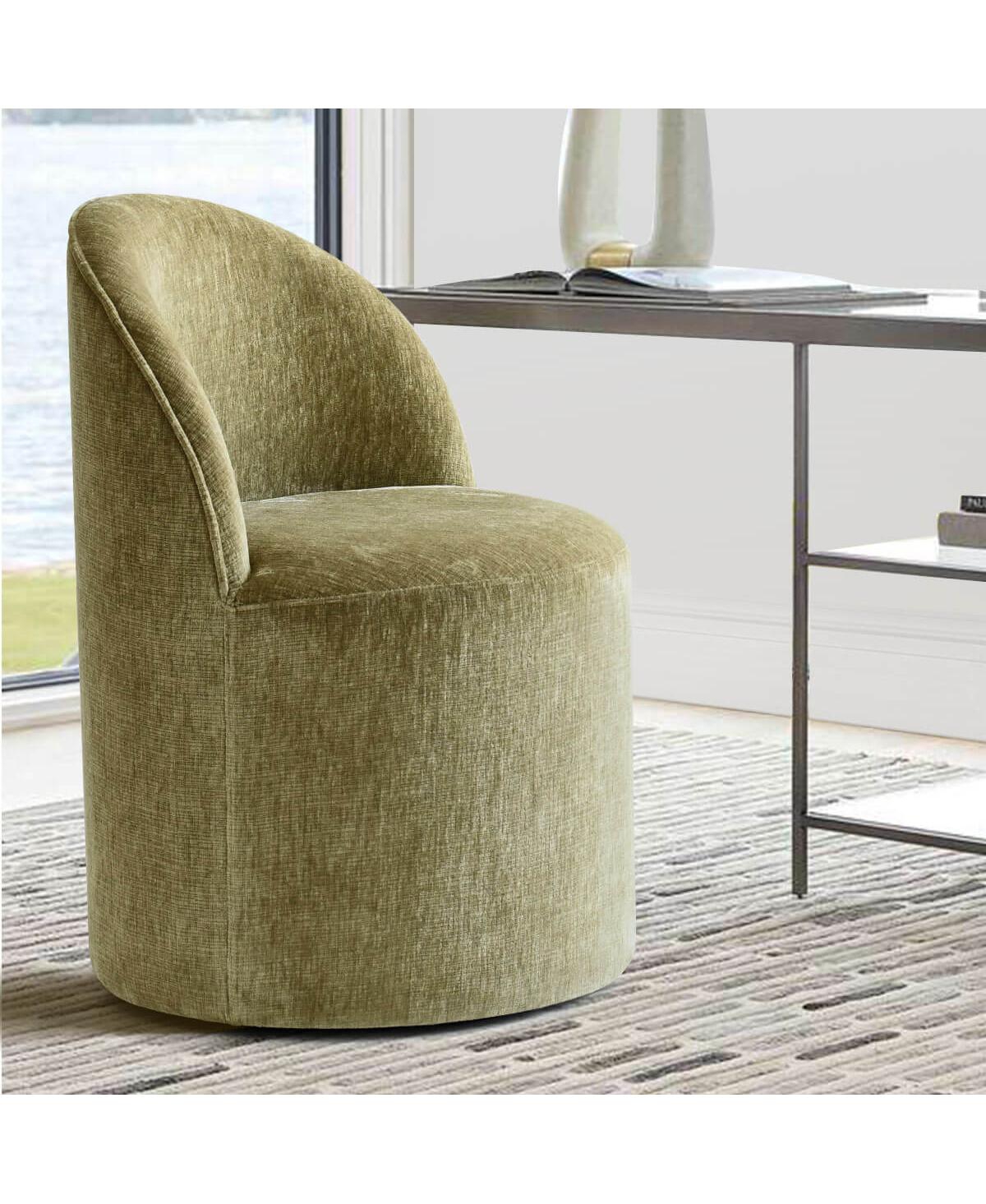 Click here for Maison Boucle Chenille Swivel Office Chair with Ca... prices