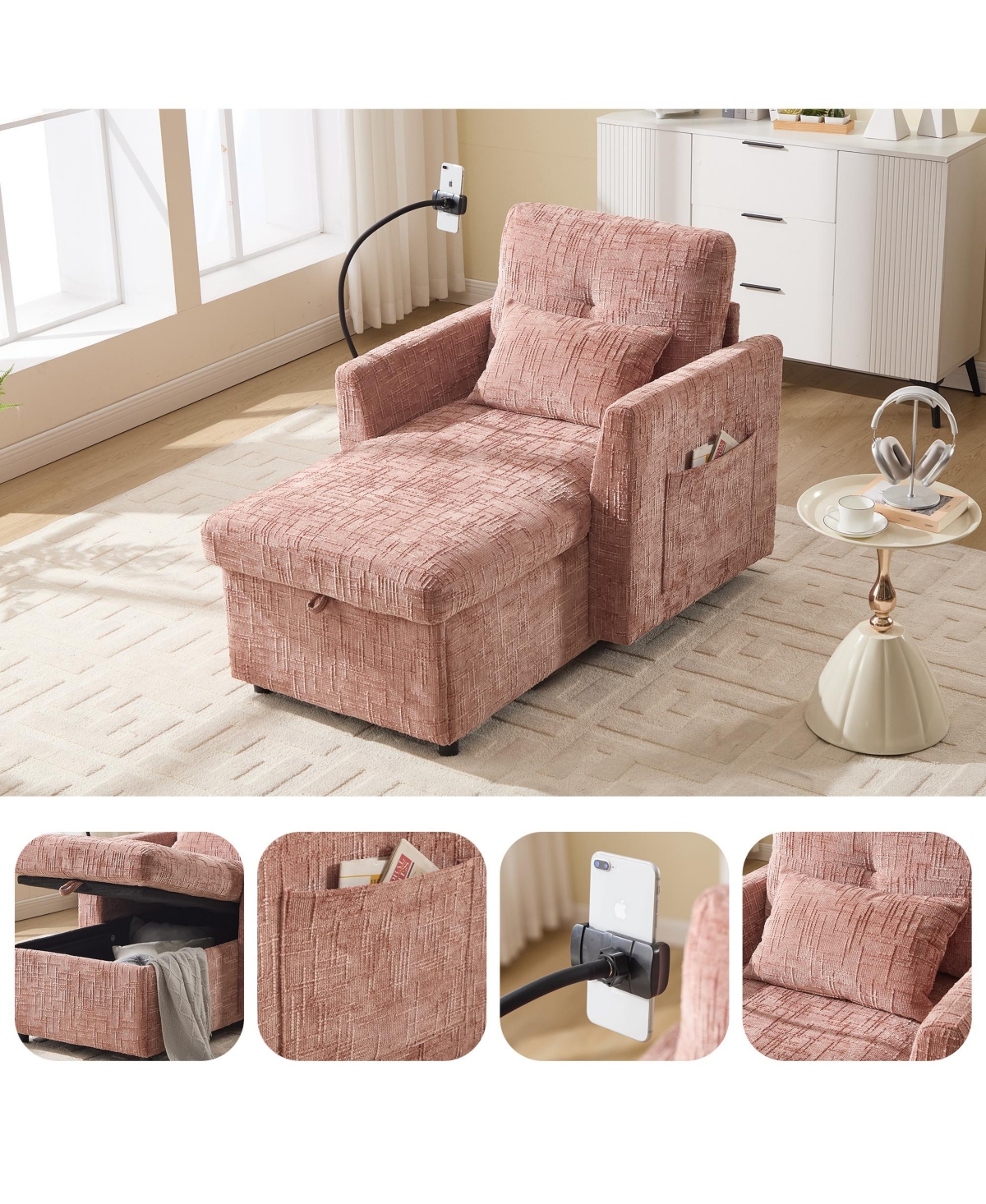 Click here for Rainsken Lazy Lounge Sofa Recliner Chair  Chenille... prices