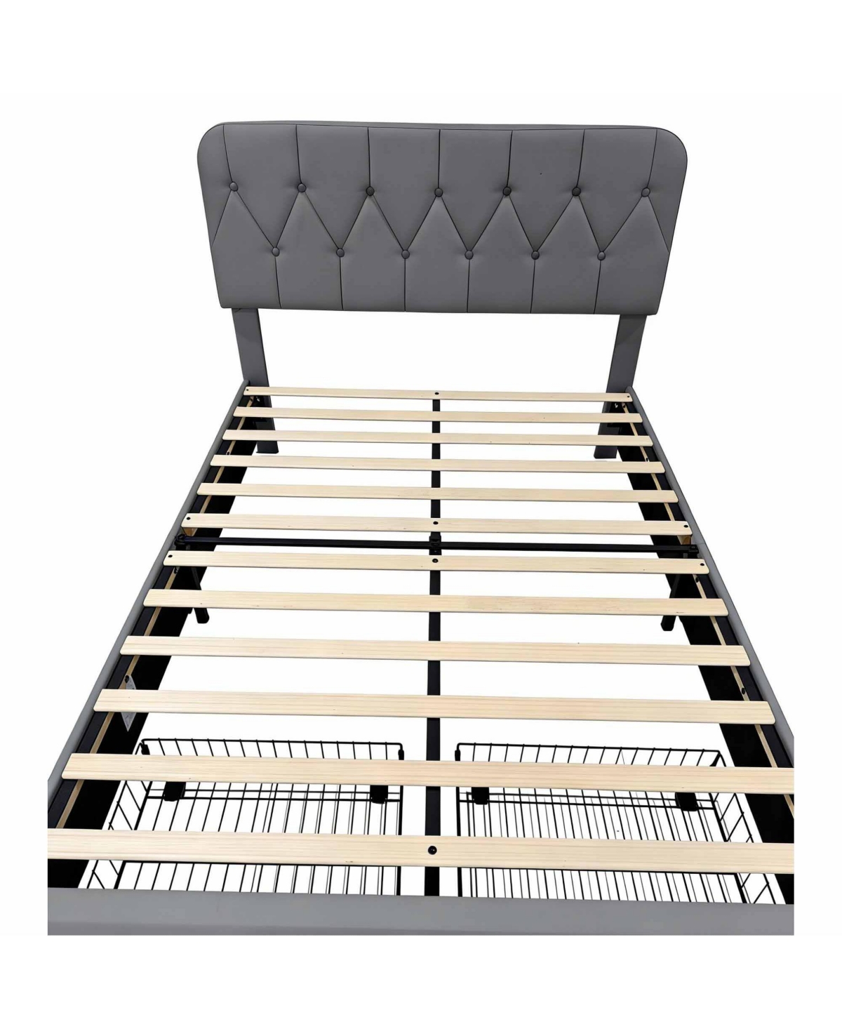 Click here for Homfan Headboard bed frame - Grey prices