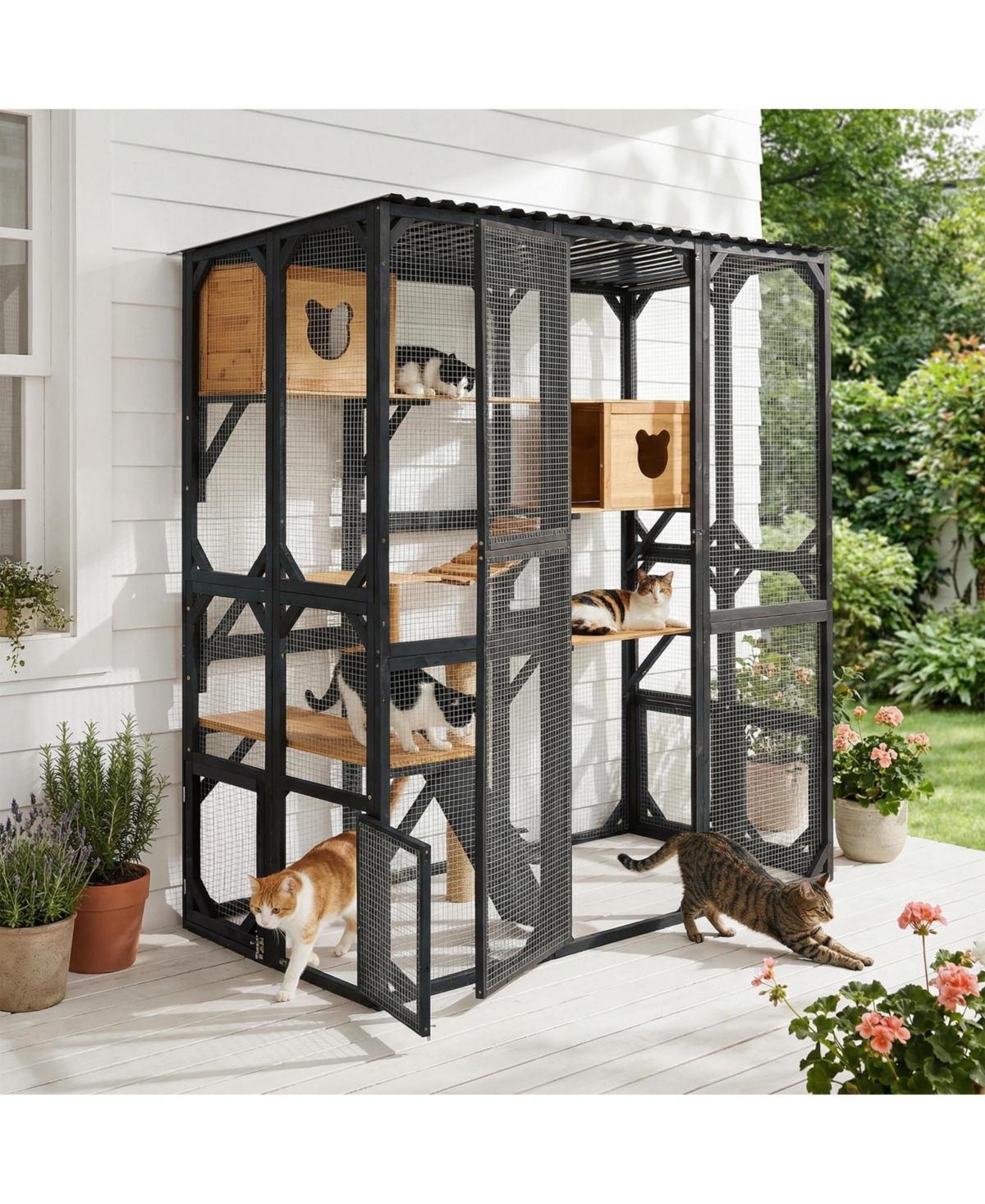 Click here for Aostirmotor Outdoor Wooden Catio  Fir Wood Cat Enc... prices