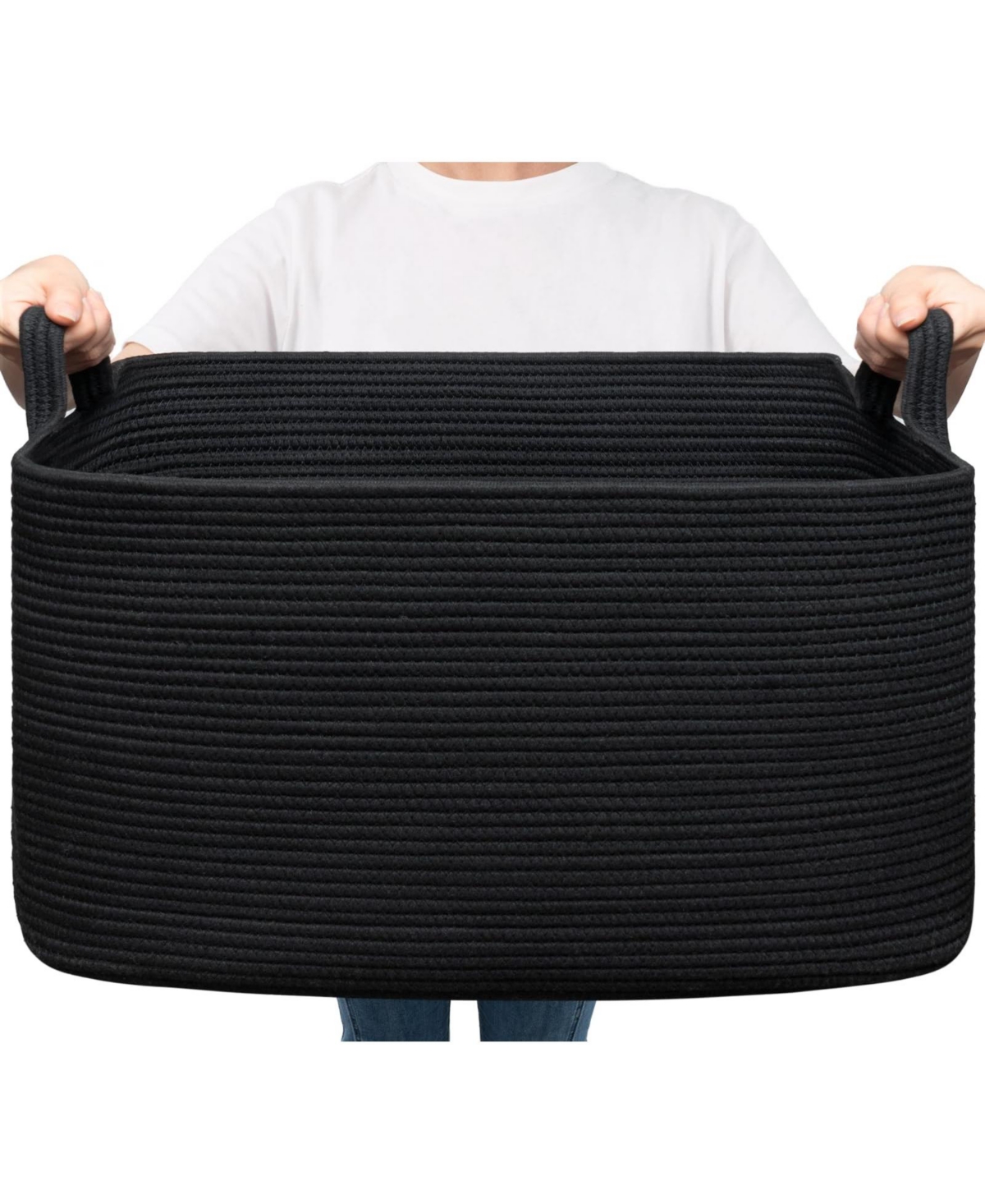 Click here for Gnuadz Woven Rope Storage Basket Rectangle - Black prices