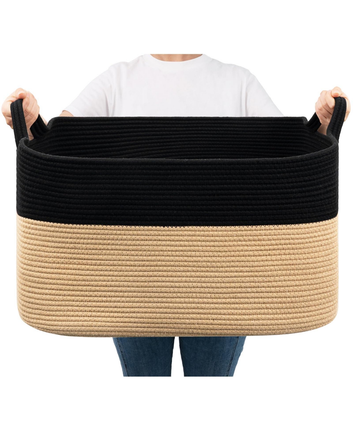Click here for Gnuadz Woven Rope Storage Basket Rectangle - Black... prices