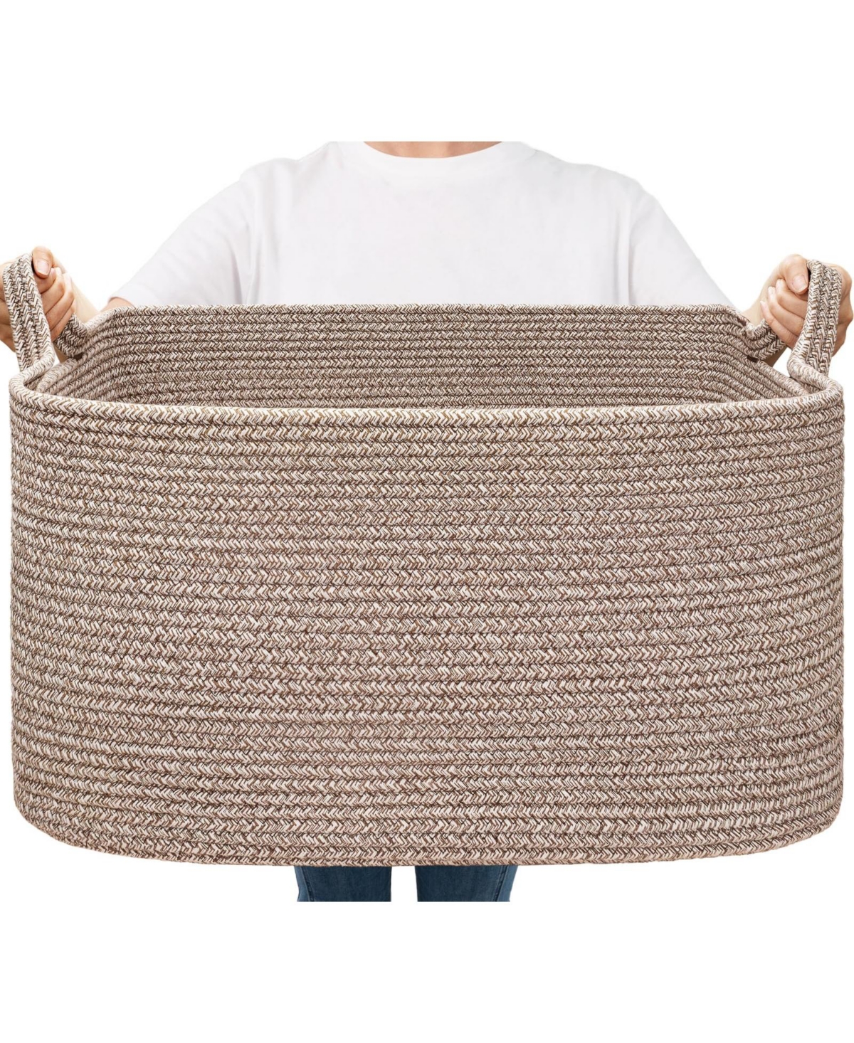 Click here for Gnuadz Woven Rope Storage Basket Rectangle - Brown prices