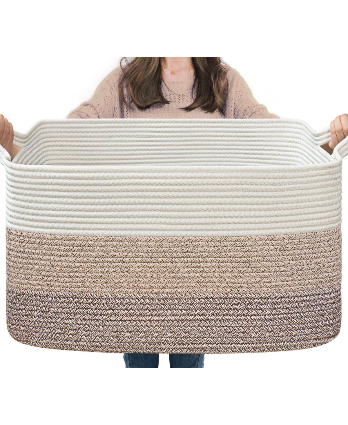 Click here for Gnuadz Woven Rope Storage Basket Rectangle - Light... prices