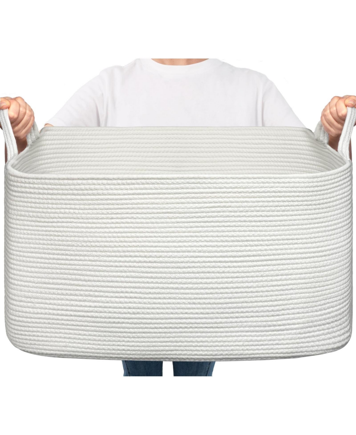 Click here for Gnuadz Woven Rope Storage Basket Rectangle - White prices