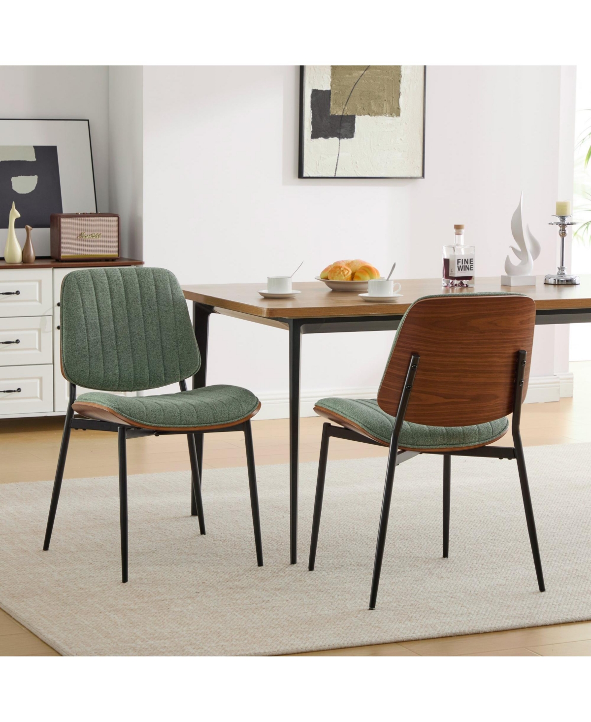 Click here for Rainsken Linen Dining Chairs Set of 2  Retro Uphol... prices