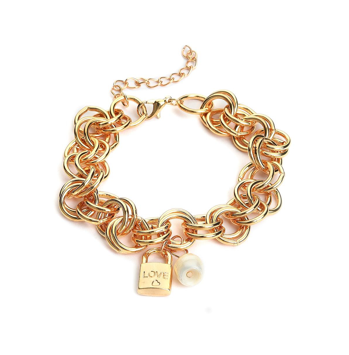 Click here for Sohi Womens Love Lock Chain Bracelet - Gold prices