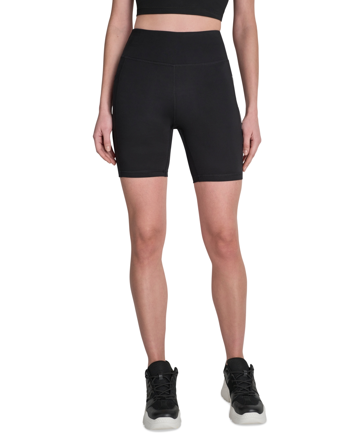 Click here for Dkny Sport Womens High-Waist Bike Shorts - Silver... prices