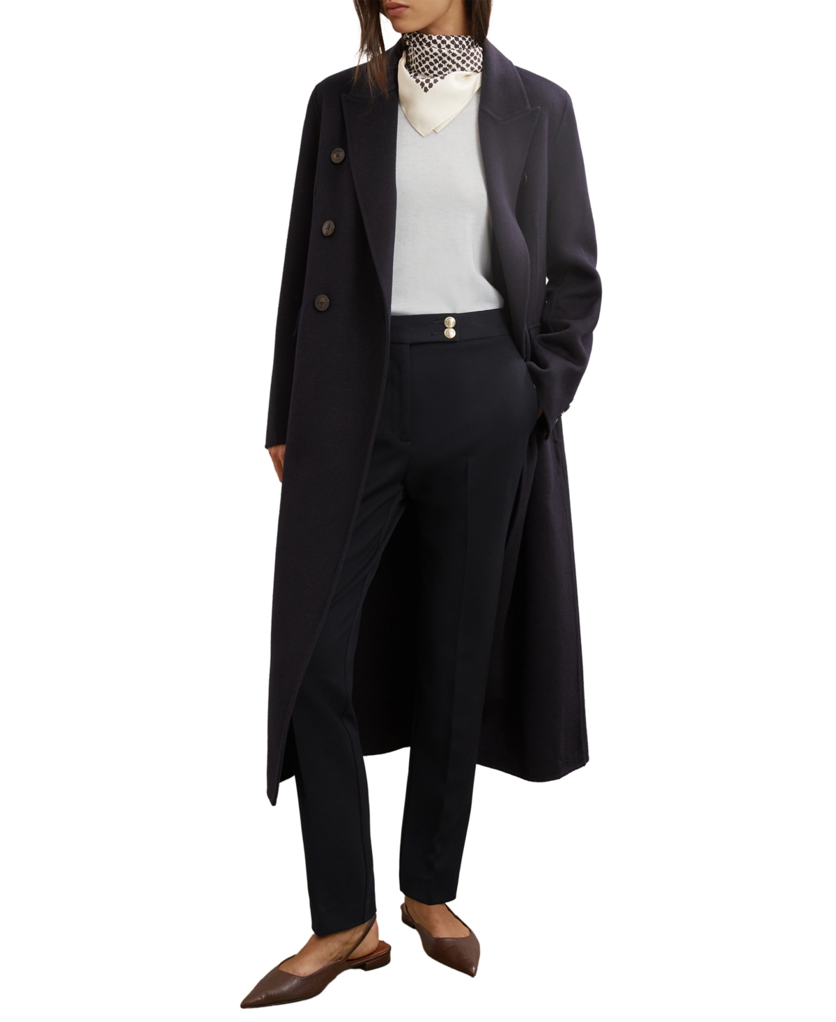Click here for Reiss Womens Gabriel Tapered Button-Detail Pants -... prices