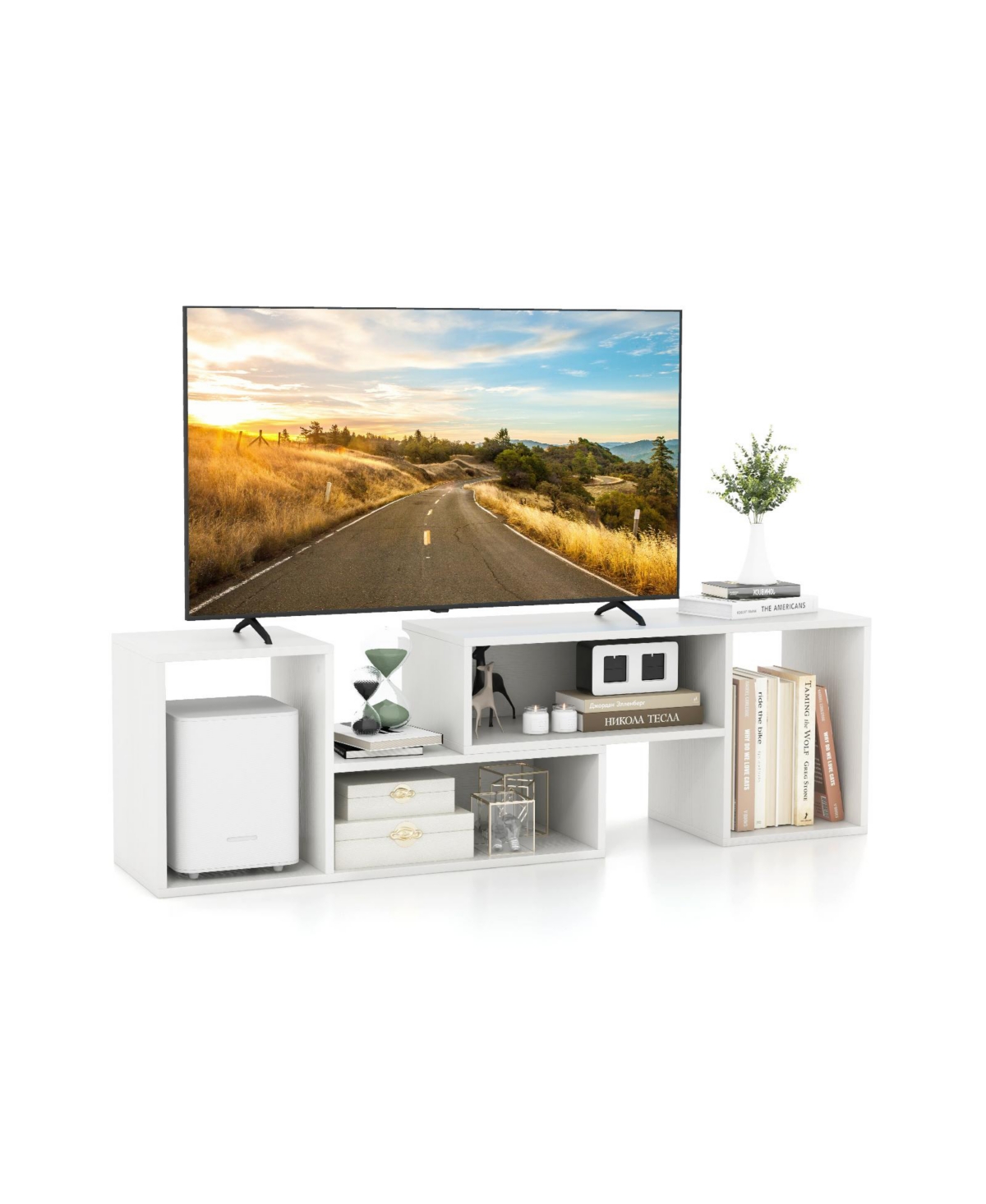 Click here for Sugift 2 Pieces Adjustable Tv Stand for TVs up to... prices