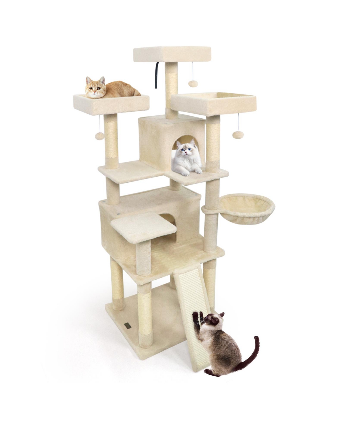 Click here for Cozito Cat Tree 65 inch with 3 Upholstered Perches... prices