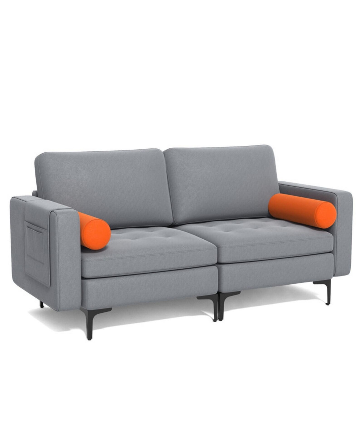 Click here for Gouun Metal Frame Modern Compact Loveseat with Bol... prices