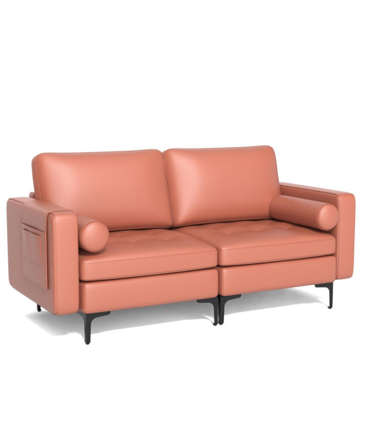 Click here for Gouun Metal Frame Modern Compact Loveseat with Bol... prices