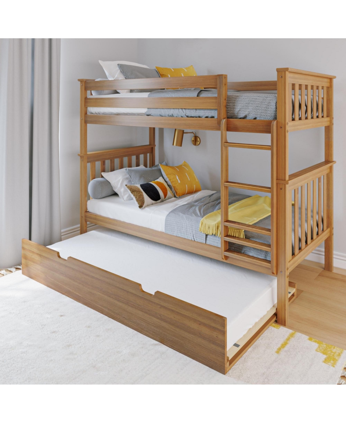 Click here for Max & Lily Solid Wood Bunk Bed with Storage Trundl... prices