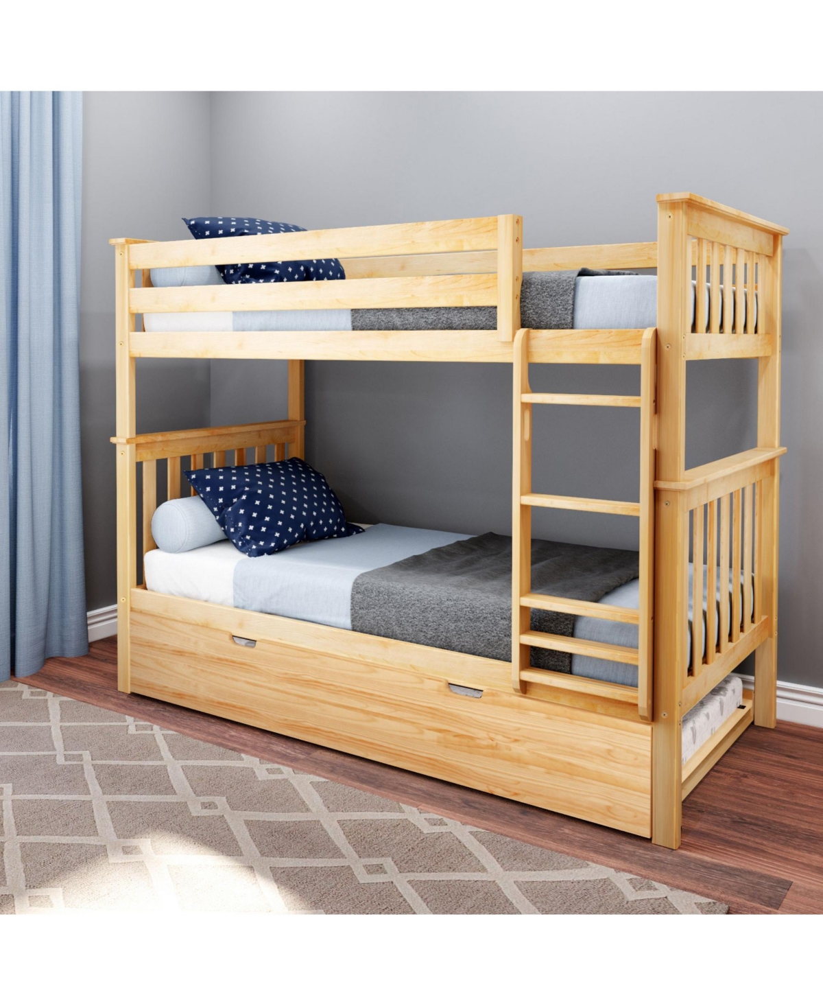 Click here for Max & Lily Solid Wood Bunk Bed with Storage Trundl... prices