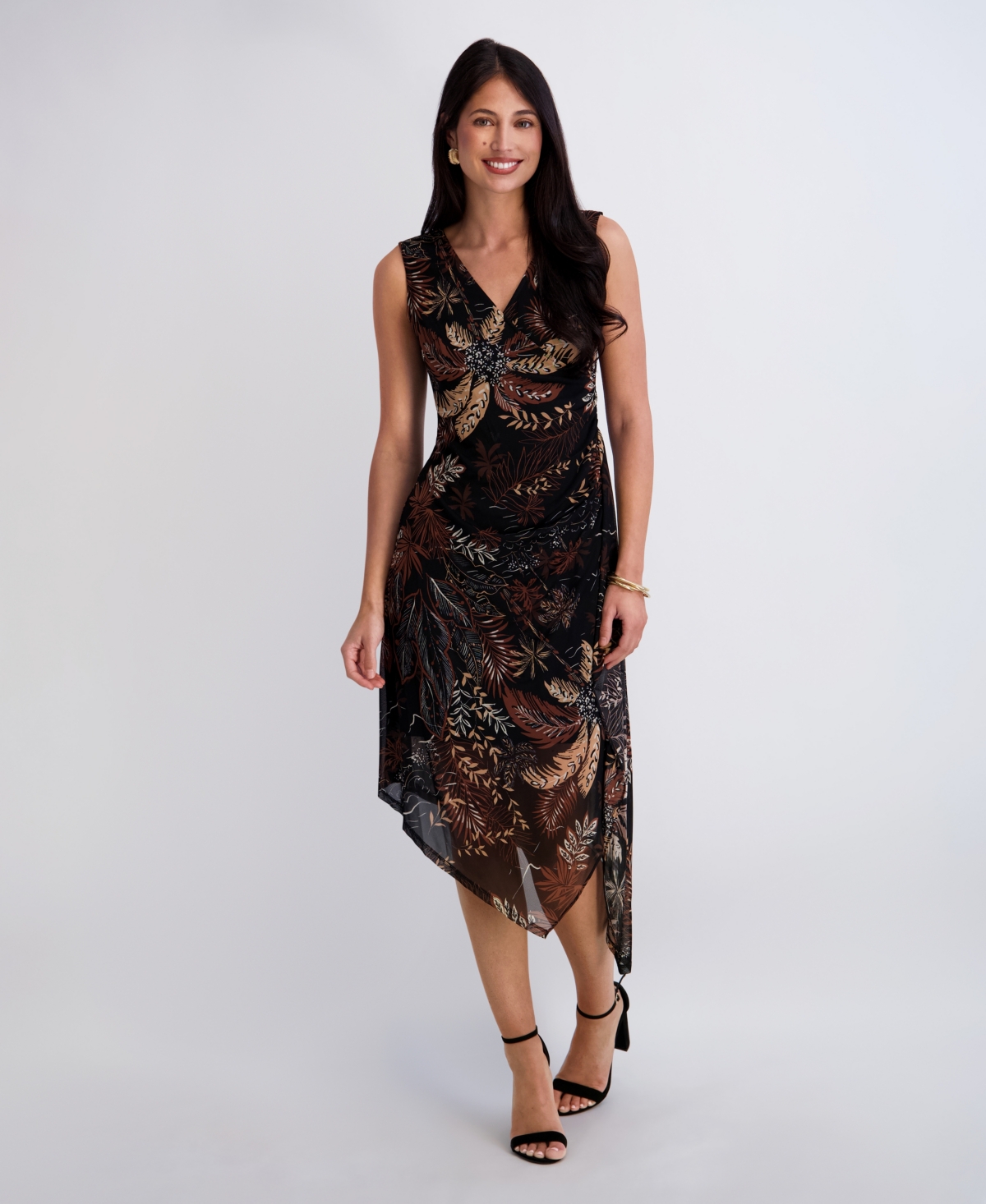 Click here for Kensie Womens Sleeveless V-Neck Midi Dress - Black... prices