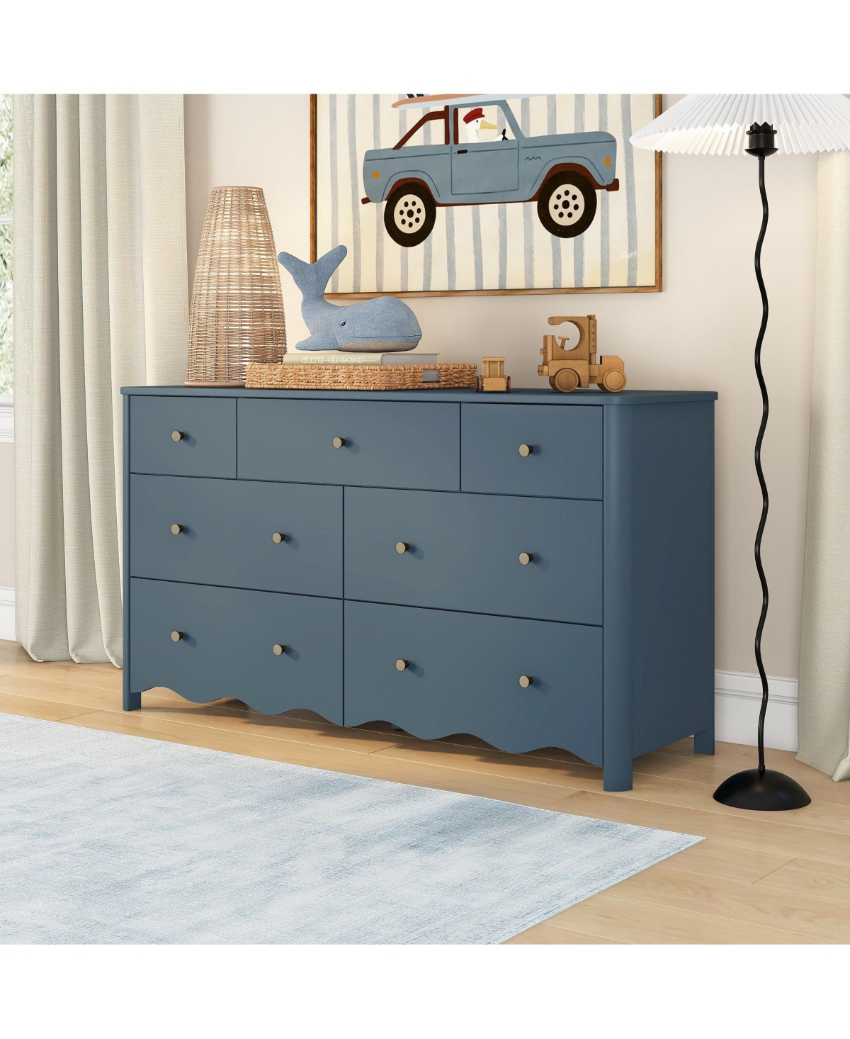 Click here for Max and Lily Sutton 7 Drawer Dresser - Misty blue prices