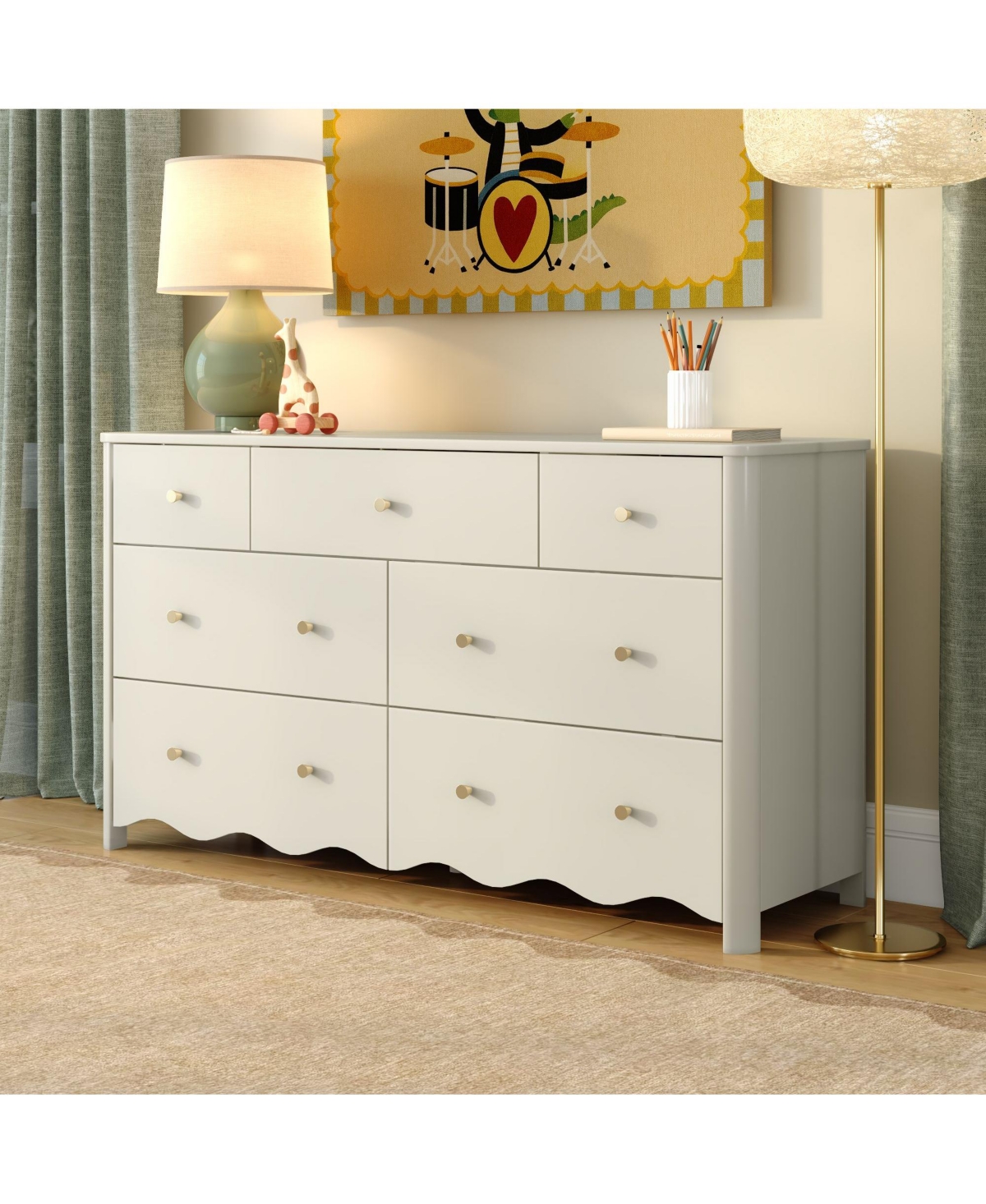 Click here for Max and Lily Sutton 7 Drawer Dresser - Linen white prices