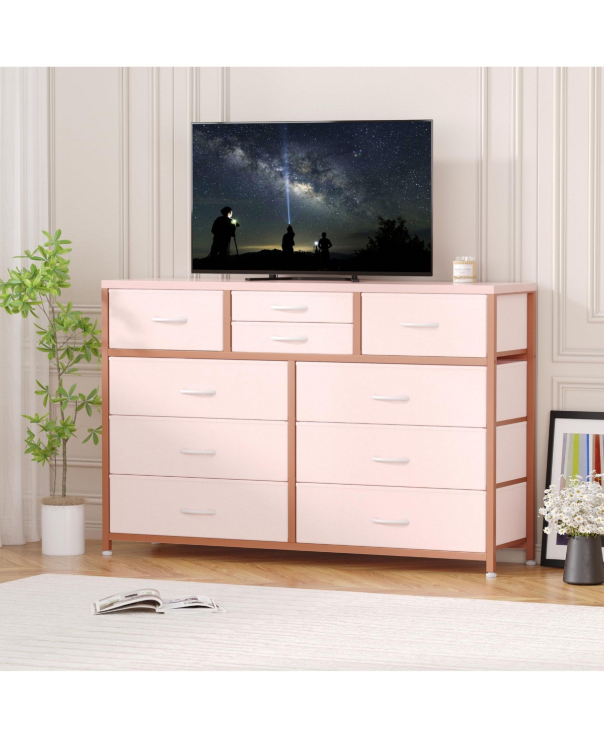 Click here for gaomon Wide 10 Drawer Fabric Dresser Tv Stand  Ste... prices