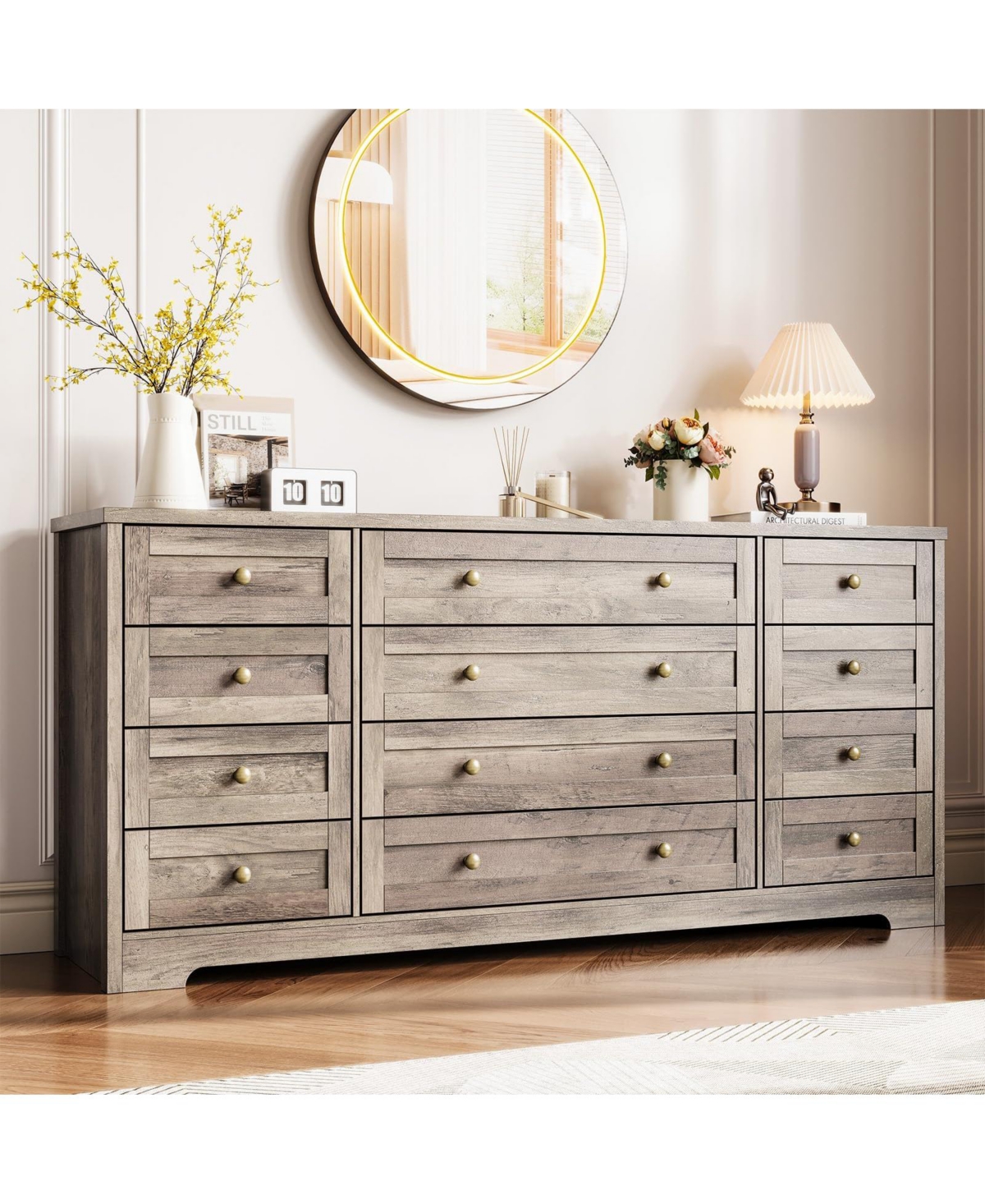 Click here for gaomon 12 Drawer Wood Dresser with Wide Top for 65... prices