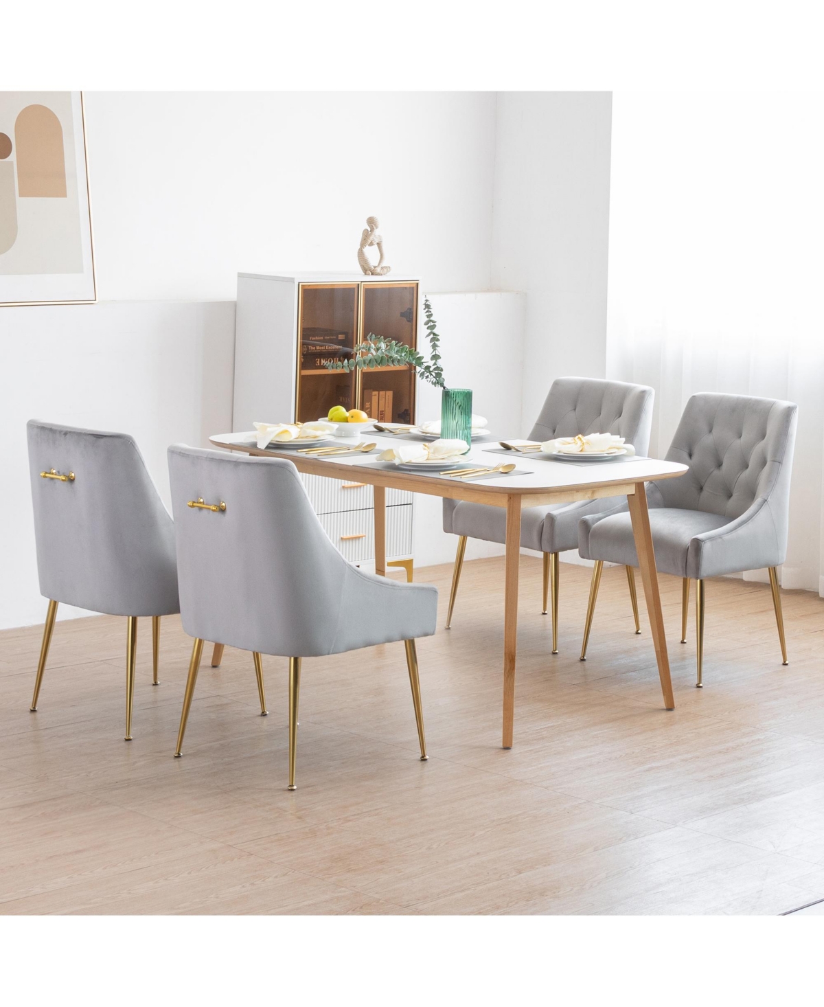 Click here for Dyhome Velvet Upholstered Dining Chairs Set of 4... prices